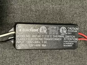 9801AR EUROFASE Halogen Lighting Transformers Watts