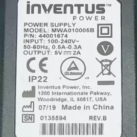 MWA010005B INVENTUS POWER / KCI Supply Adapter Charger