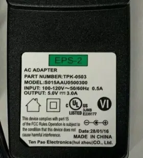 TPK-0503 TEN PAO ELECTRONICS Ac Adapter Power Supply